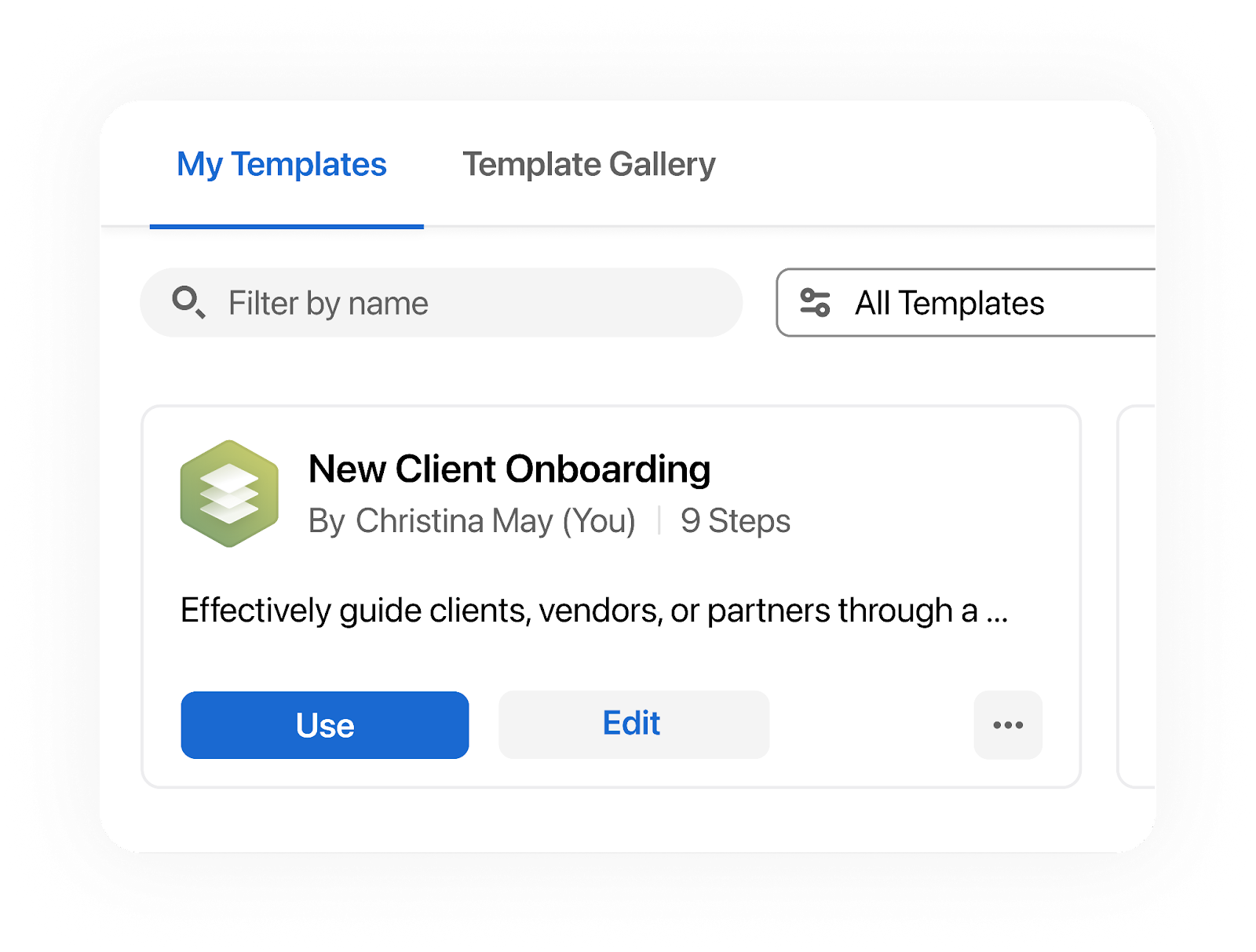 Template Gallery – Moxo Support