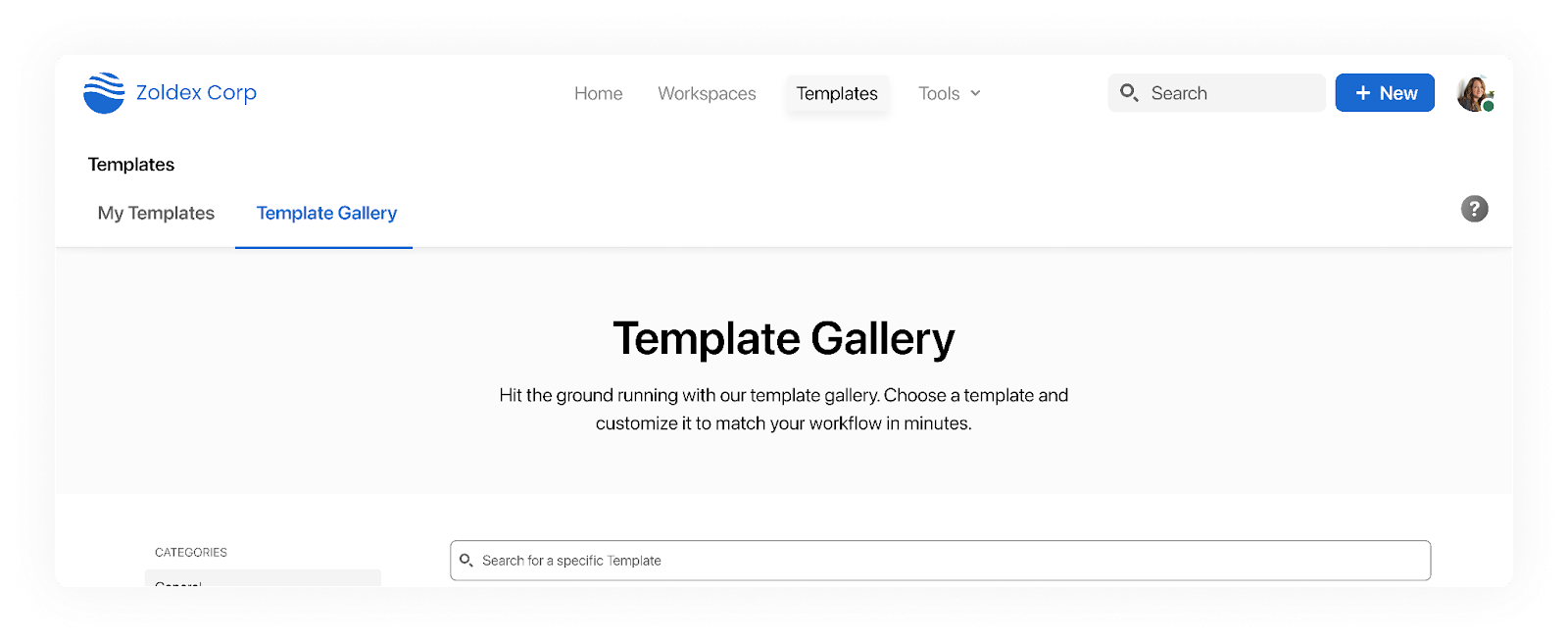 Template Gallery – Moxo Support