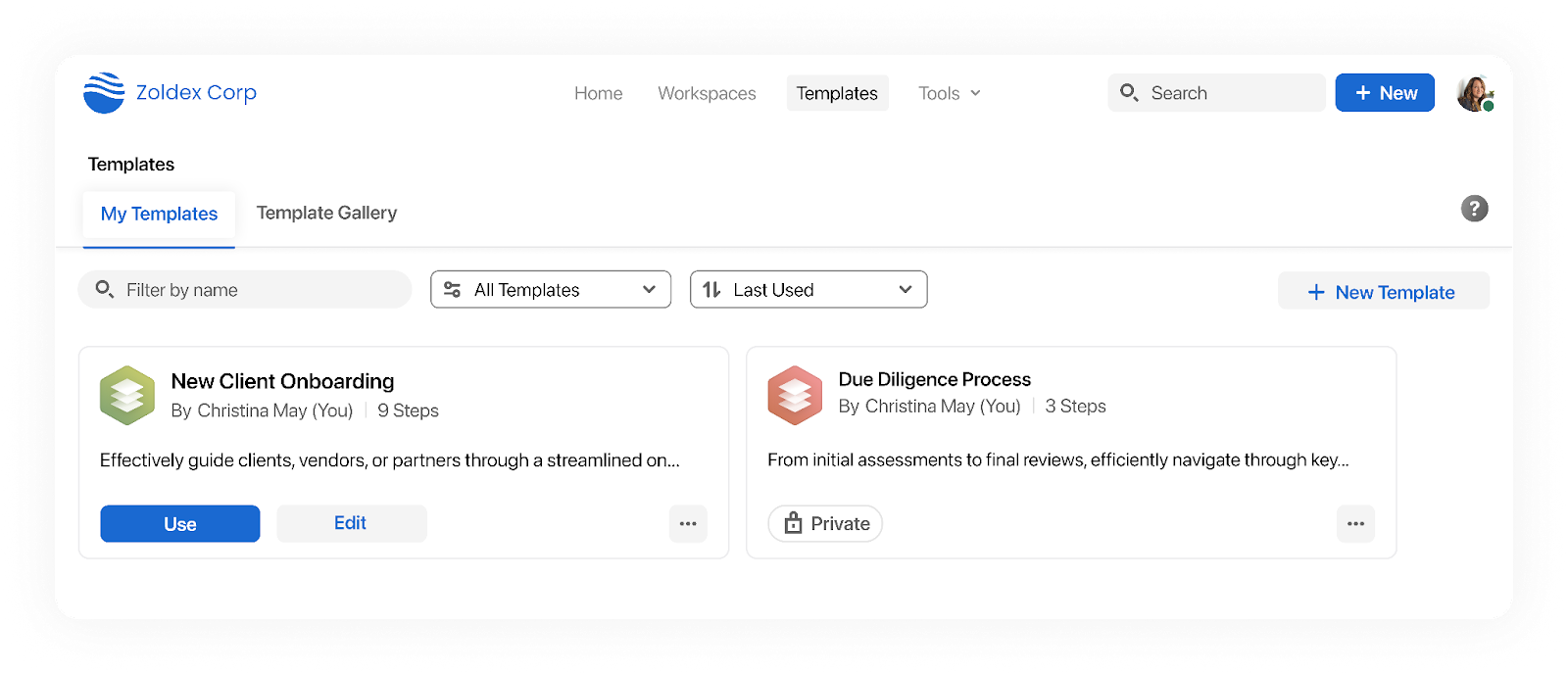 Using a Template – Moxo Support