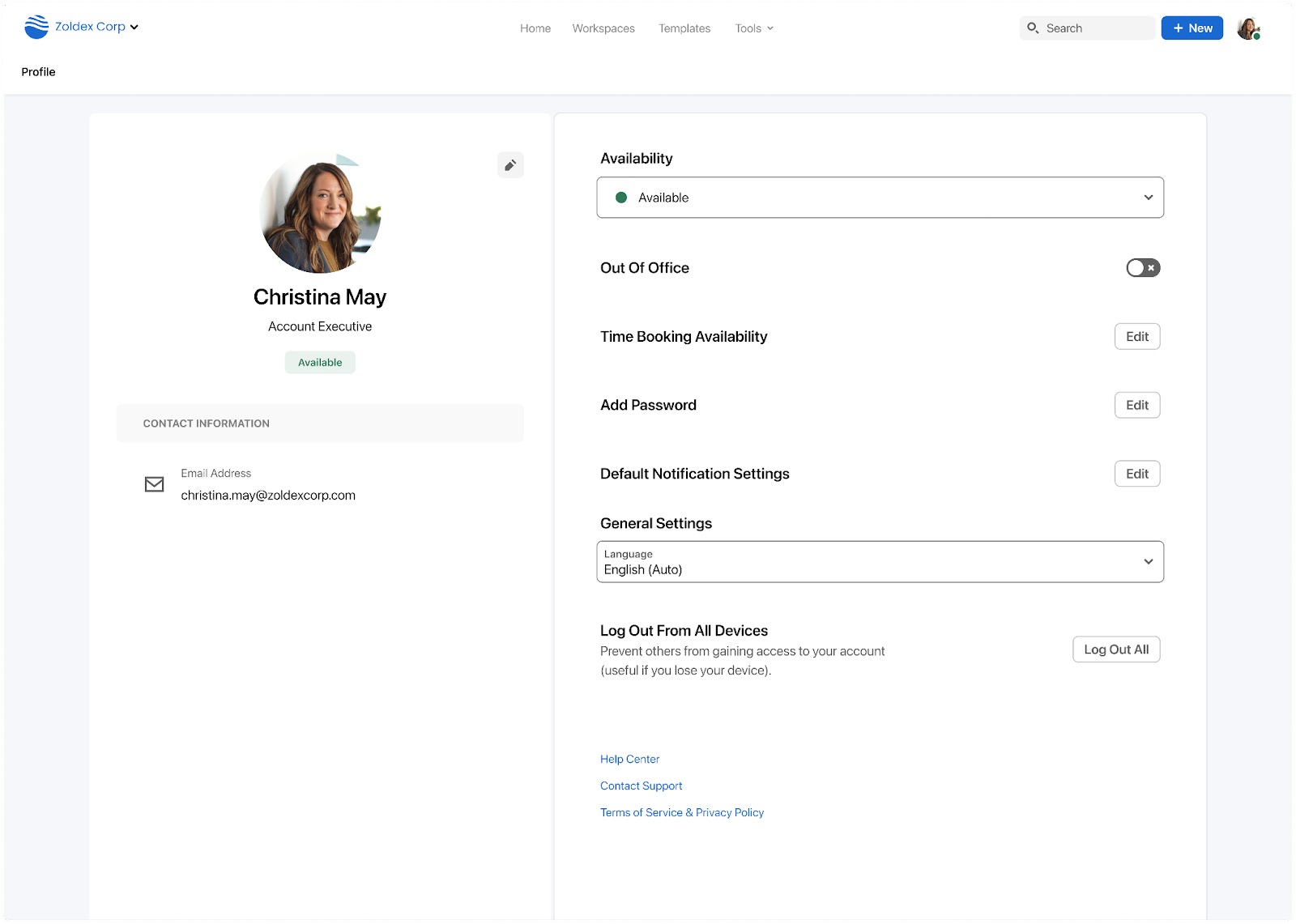 User Profile Settings – Moxo Support