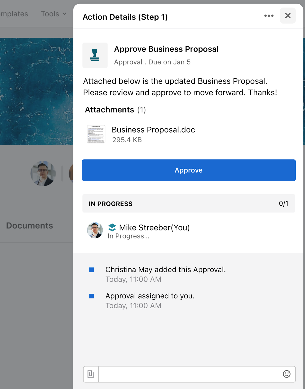 Approval – Moxo Support