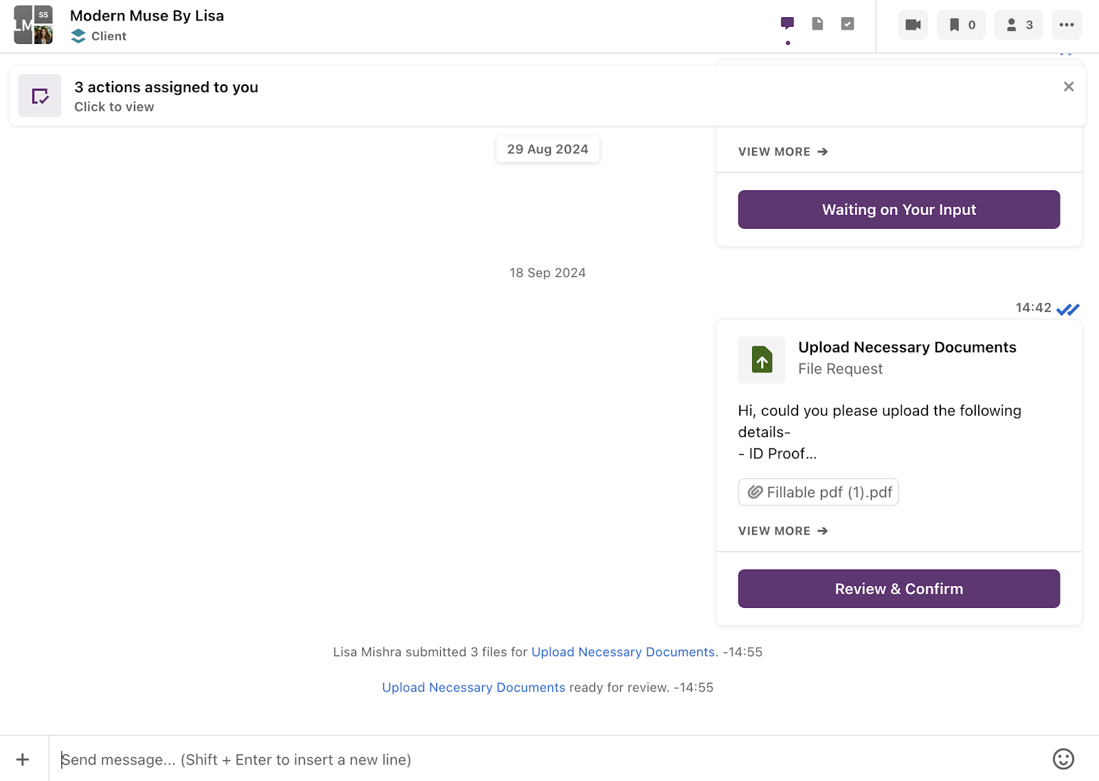Chat Section – Moxo Support
